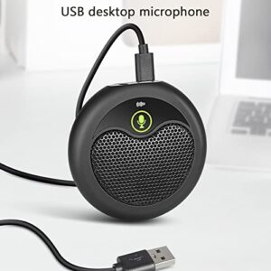 Omnidirectional Conference Microphone, Computer Microphone with USB C Port, Reduce Noise, Super Thin Meeting Microphone for Video Conference, Live Broadcast, Online Lecture