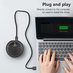 Omnidirectional Conference Microphone, Computer Microphone with USB C Port, Reduce Noise, Super Thin Meeting Microphone for Video Conference, Live Broadcast, Online Lecture