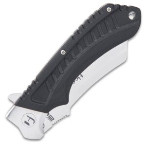 Honshu Sekyuriti Razor Pocket Knife - D2 Tool Steel Blade, G10 Handle Scales, Pocket Clip, Lanyard Hole - Closed 4 7/8”