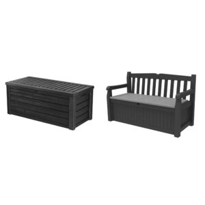 keter westwood 150 gallon storage bench solana 70 gallon storage bench