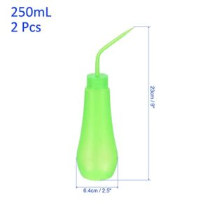 M METERXITY 2 Pack Squeeze Bottle - Plant Watering Wash Bottles Bent Tip Mouth Plastic, Apply to Indoor/Outdoor/Garden (250ml Green)