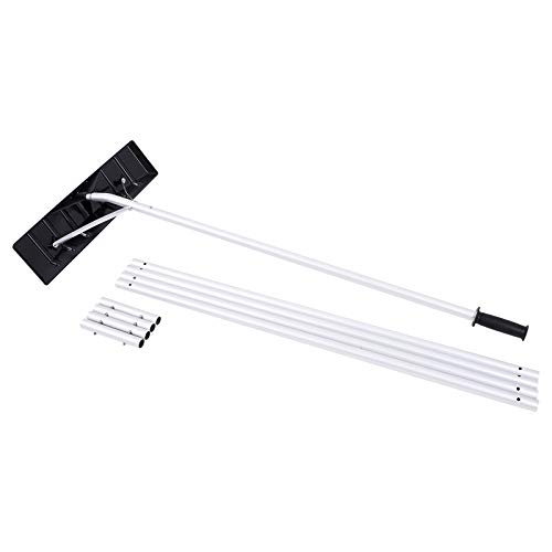 Aluminum Roof Rake Snow Remover with 5-20FT Extendable Snow Shovel Roof Rake with 25" X 6" Poly Blade Adjustable Telescoping Handle for Clearing Roof Vehicle Snow Leaves Debris (Ship from US) (type1)