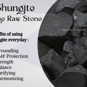 Raw Shungite Stones Crystal Rock, Real Shungite Stones for Water Purification - 30-70mm Piedra Shungite Original (5 Pieces)