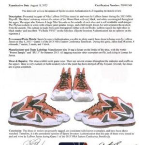 LeBron James Playoffs Game Used Signed Sneakers UDA Upper Deck 1/1 Photo Matched - Autographed NBA Sneakers