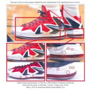 LeBron James Playoffs Game Used Signed Sneakers UDA Upper Deck 1/1 Photo Matched - Autographed NBA Sneakers