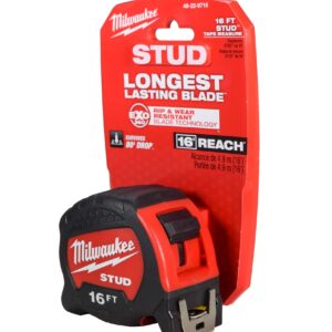 Milwaukee 48-22-9716 16 ft. x 1-5/16 in. Gen II Stud Tape Measure with 17 ft. Reach