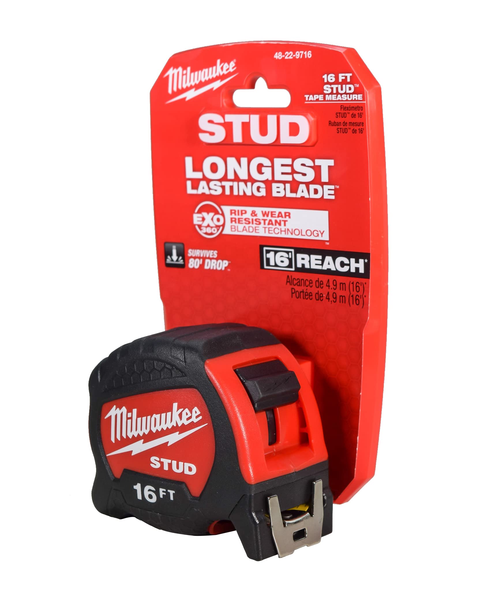 Milwaukee 48-22-9716 16 ft. x 1-5/16 in. Gen II Stud Tape Measure with 17 ft. Reach