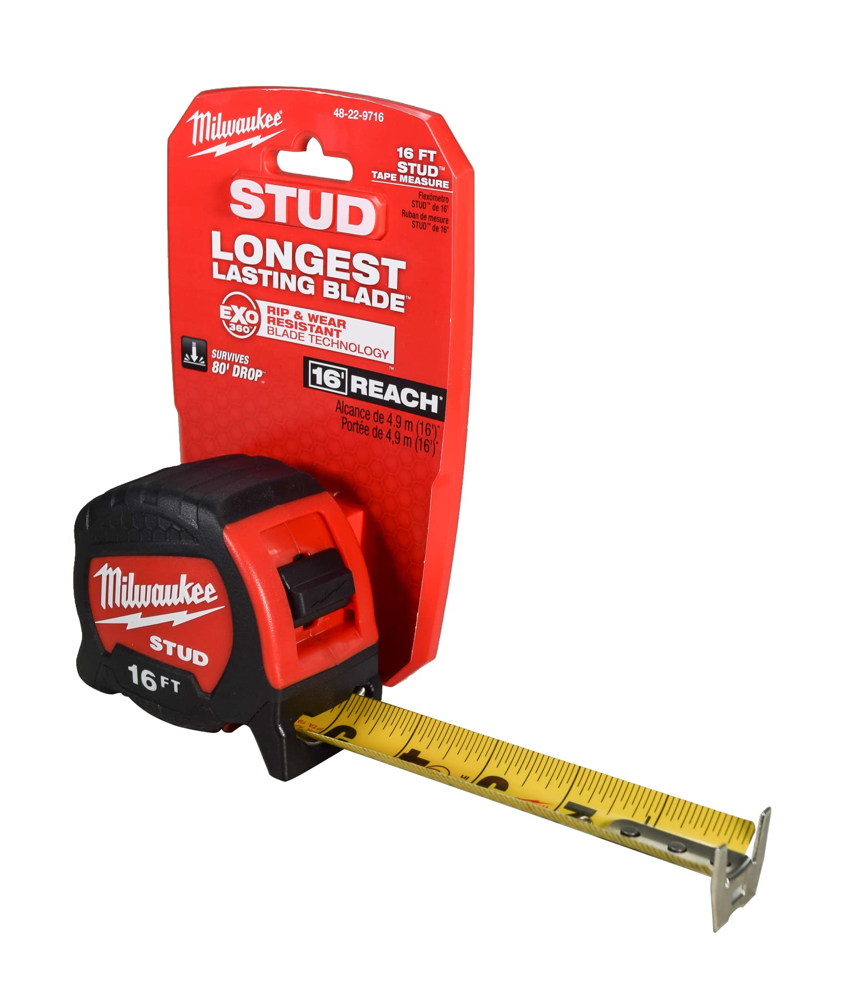 Milwaukee 48-22-9716 16 ft. x 1-5/16 in. Gen II Stud Tape Measure with 17 ft. Reach