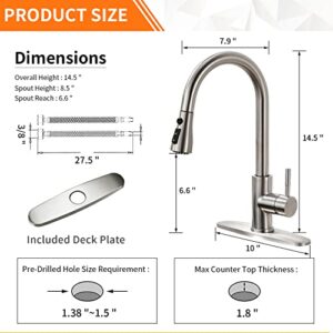 OWOFAN Kitchen Sink Faucet Brushed Nickel Bundles