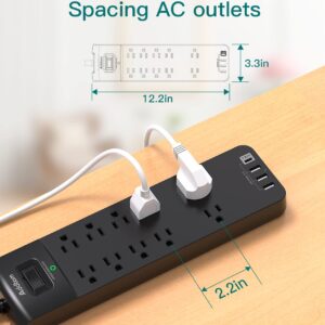 USB Wall Charger Surge Protector 5 Outlet Extender with 4 USB Charging Ports (1 USB C Outlet) & Power Strip Surge Protector with 10 Outlets and 4 USB Ports