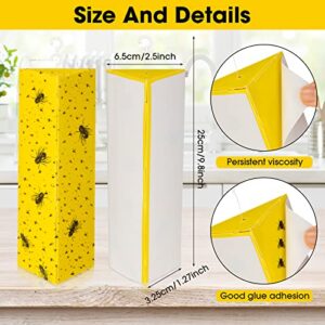 Fruit Fly Traps Yellow Sticky Traps for Gnats Fruit Fly Triangular Hanging Fly Traps with Hook for House Indoor Outdoor Fly Sticky Trap Pest Control Traps for Mosquito, Flying Insect (16 Pieces)