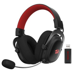 redragon h510 pro zeus-x rgb wireless gaming headset - 7.1 surround sound - 53mm audio drivers in memory foam ear pads w/durable fabric cover- multi platforms headphone - usb powered for pc/ps4/ns