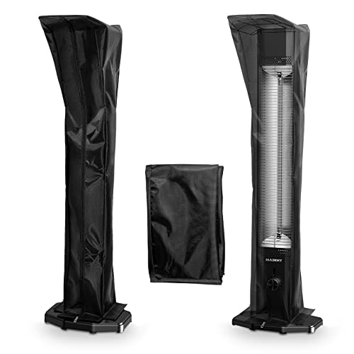 Haimmy Patio Heater Covers with Zipper, Waterproof, Dustproof, Electric Outdoor Heater Cover 43.9'' Height x 13.8" Length x 6.3" Width, Black