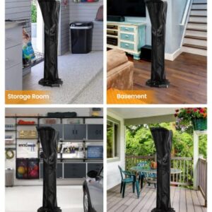 Haimmy Patio Heater Covers with Zipper, Waterproof, Dustproof, Electric Outdoor Heater Cover 43.9'' Height x 13.8" Length x 6.3" Width, Black