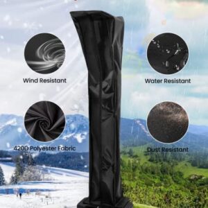 Haimmy Patio Heater Covers with Zipper, Waterproof, Dustproof, Electric Outdoor Heater Cover 43.9'' Height x 13.8" Length x 6.3" Width, Black