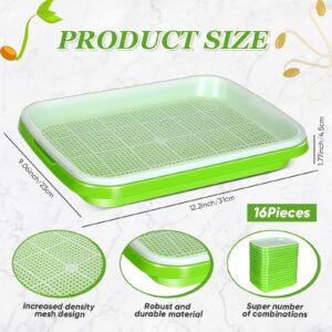 Eaasty 16 Pcs Seed Sprouter Tray with Drain Holes Seed Germination Propagation Trays Healthy Wheatgrass Microgreens Growing Trays Beans Nursery Sprouting Tray(12.2 x 9.06 x 1.77 Inch, Without Lid)