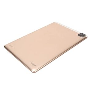 Qinlorgo Tablet, 10-inch IPS Screen Gold 10-inch Tablet Call for Assistance Wherever You are (US Plug)