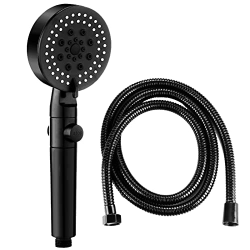 Shower Head 5 Spray Mode Handheld Shower Head with On Off Switch and 59in Hose, Anti-clogging nozzle,Showerheads & Handheld showers, High Pressure Shower Heads With Handheld Adjustable Filter