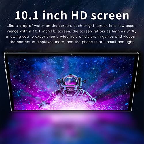 Zerodis 10.1 Inch Tablet, 10.1 Inch IPS Screen Tablet PC 5G 2.4G WiFi Octa Core Processor 6G RAM 128G ROM for Home Travel (US Plug)