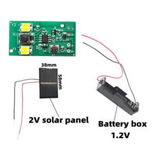 Solar Light Control Panel, Solar Lamp Control Board High Drive Efficiency Constant Current Driving Sturdy 2 Set PCB 1.2V for Patio