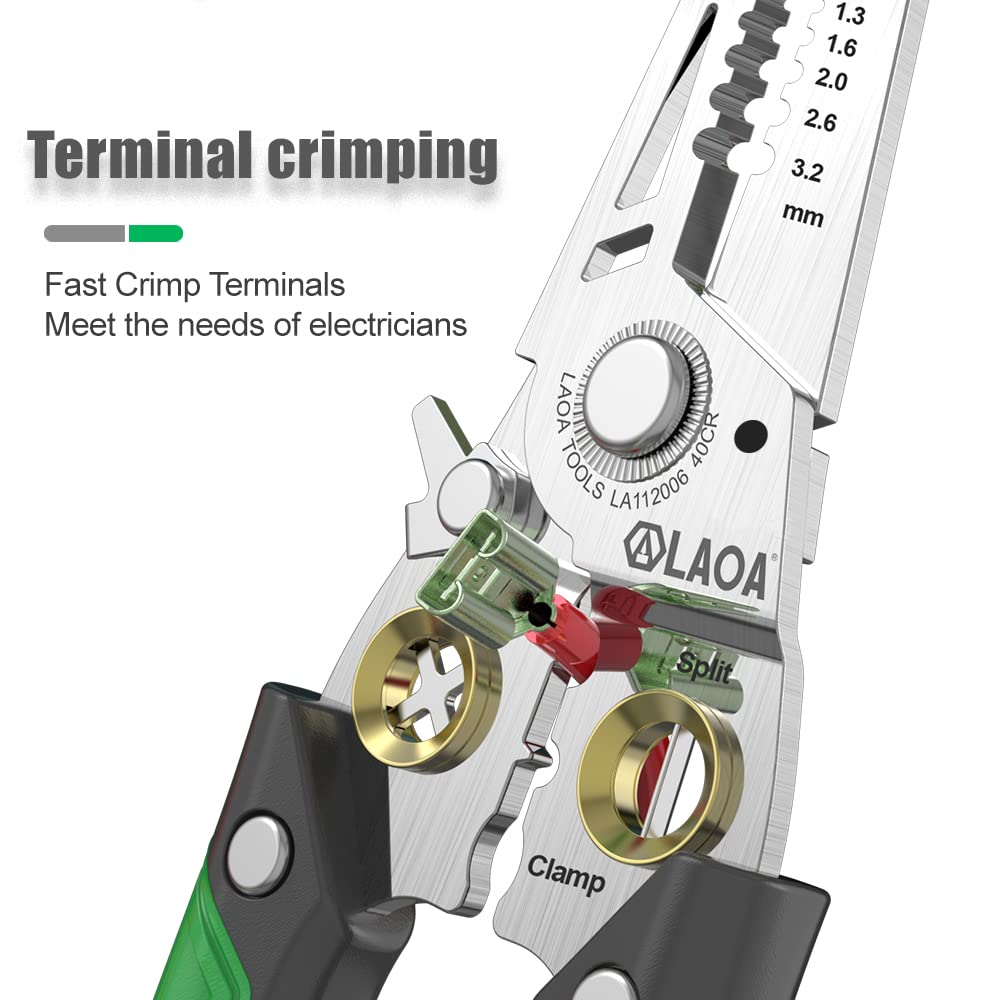 LAOA Wire Stripper Wire Stripper Tool,7-in-1 Multi Function Wire Plier Tool,Wire crimping tool,Stainless Steel Wire Crimper,Cable Stripper Multi-Function Electrician Pliers