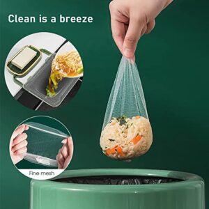 Kitchen Sink Strainer, Foldable Sink Filter Rack with 100 Pcs Disposable Fine Mesh Bags, Sink Filter Holder for Waste Leftover