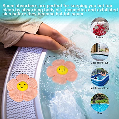 Hot Tub Scum Absorber, Reusable Scum Absorber for Spa Hot Tub Keeps Hot Tub Water Clean and Clear, Hot Tub Cleaner for Inside Surface, Pool Scum Absorber Sponge, Hot Tub Accessories for Adults