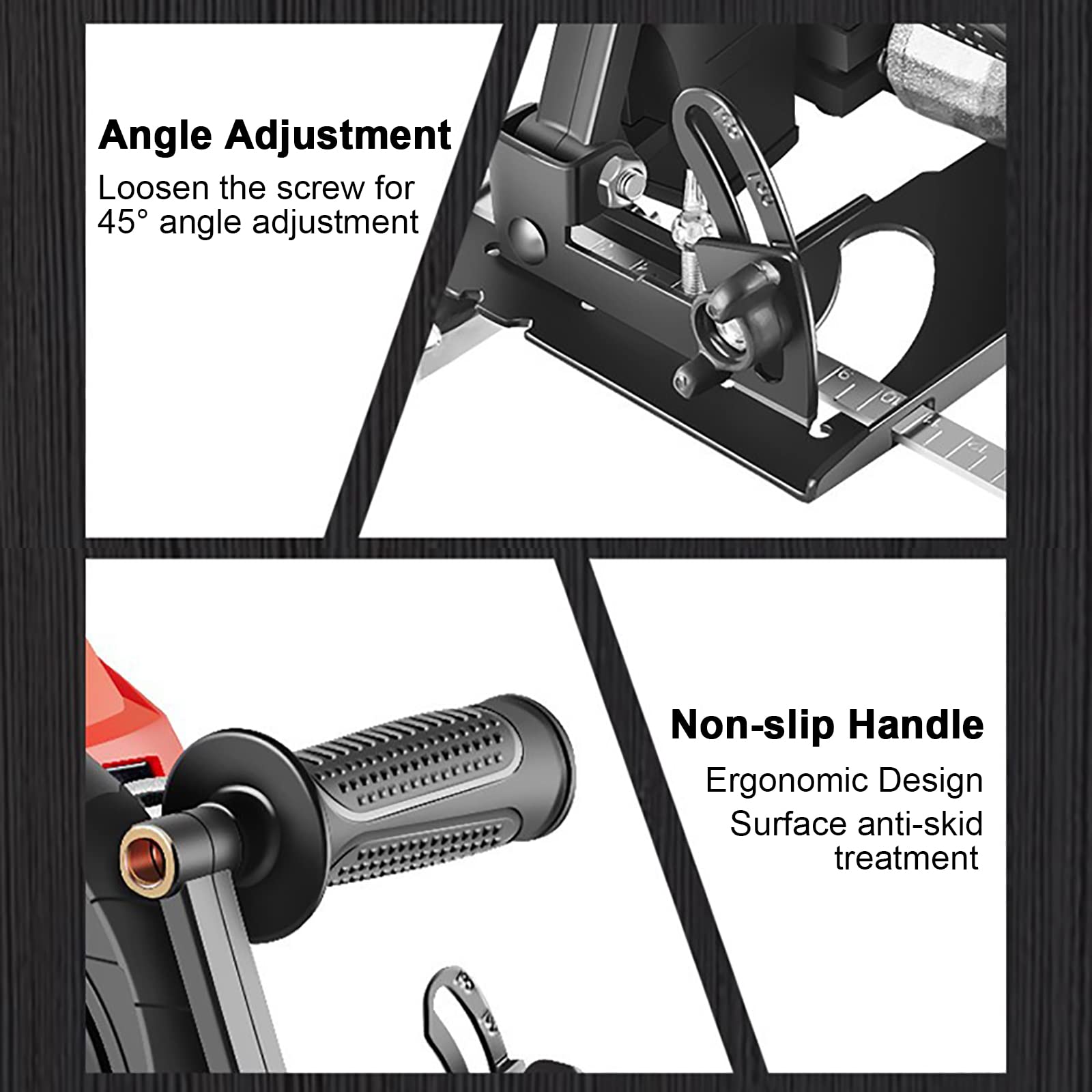 ADWOLT Angle Grinder Stand Kit for Hand, DIY 45° Adjustable Angle Grinder Turret Kit Dust-Free Circular Saw Stand Base Kit for Woodworking Cutting, Suitable for 100-125 Angle Grinders