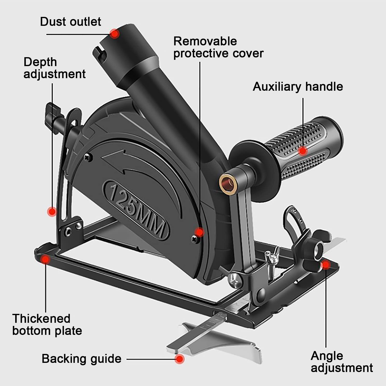 ADWOLT Angle Grinder Stand Kit for Hand, DIY 45° Adjustable Angle Grinder Turret Kit Dust-Free Circular Saw Stand Base Kit for Woodworking Cutting, Suitable for 100-125 Angle Grinders