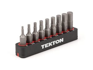 tekton 1/4 inch metric hex bit set with rail, 9-piece (2-6 mm) | dzx93002