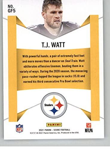 T.J. WATT 2021 Score Game Face #5 NM+-MT+ NFL Football Steelers