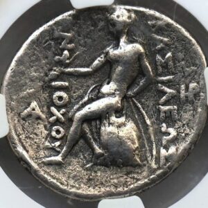 GR 281-261 BC Ancient Seleucid Empire under Antiochus I Authenticated Silver Coin Tetradrachm Choice Fine NGC