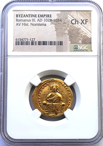 TR 1028-1034 AD Byzantine Empire under Emperor Romanus III, Authenticated Medieval Gold Coin of the Middle Ages Histamenon Nomisma Choice Extremely Fine NGC