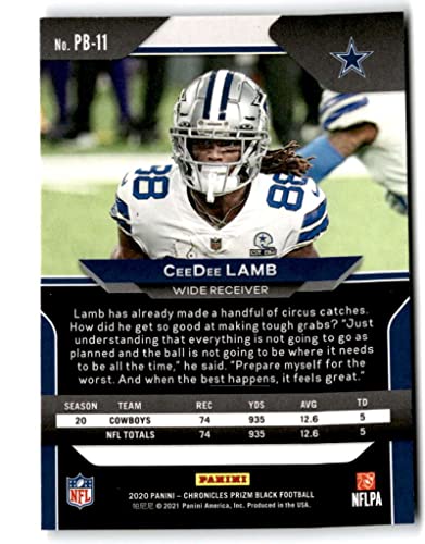 2020 Panini Chronicles Prizm Black #PB-11 CEEDEE LAMB RC Dallas Cowboys