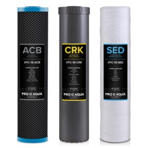 pro+aqua elite gen2 replacement filter set, whole house heavy metals well water - sediment, kdf/blend, carbon infused