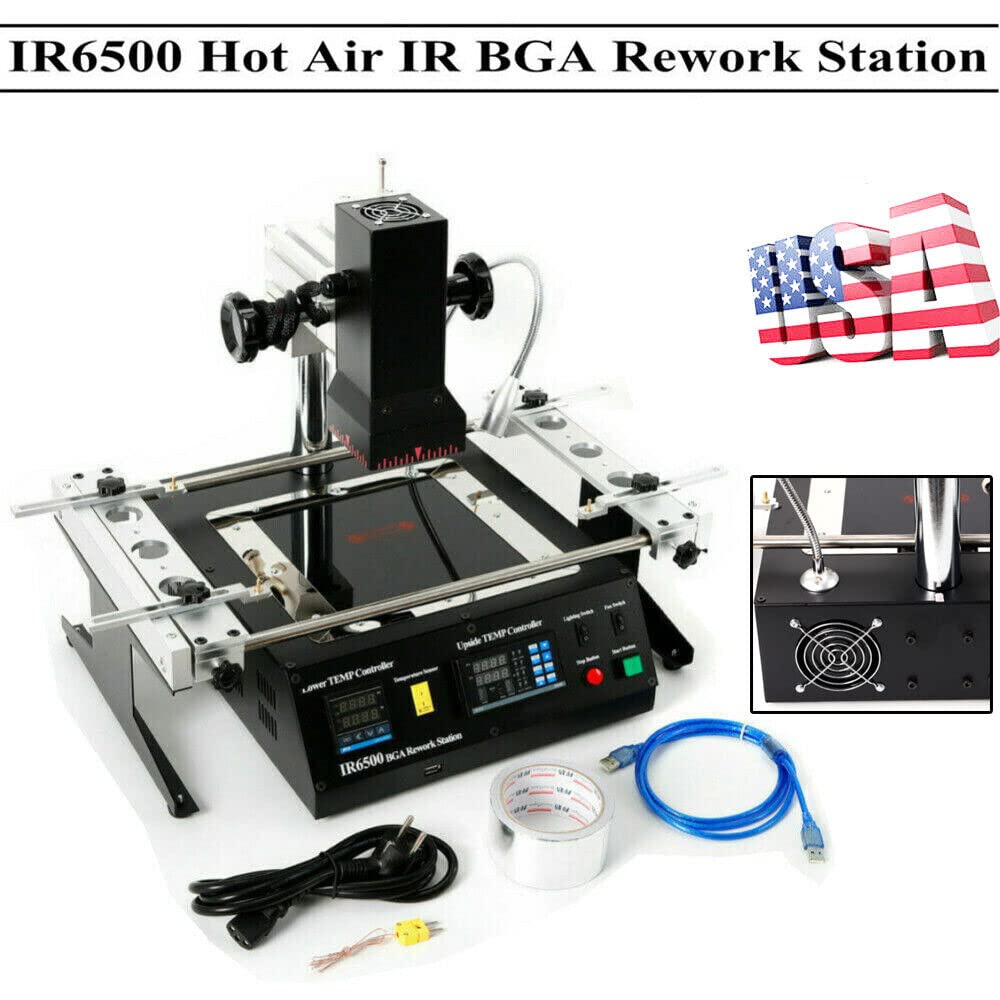  Infrared BGA Rework Station,110V 1250W IR6500 Hot Air Infrared Welding Machine,Soldering system Infrared reballing machine, SMD Soldering Reballing Welder Reflow Station Welder