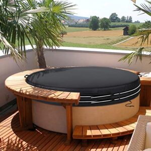 Round, Waterproof spa covers for Hot Tub, 600D Heavy Duty Replacement, Outdoor Patio hot tub cover Protector Cover, with Straps -Fit 80" D x 14" H