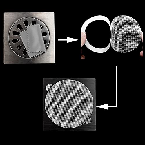 Disposable Hair Catcher MEETOOT 20PCS Round Disposable Household Sink Filter Floor Drain Strainer Shower Cover Shower Drains Mesh Stickers for Bathroom and Kitchen, 110mm Disposable Shower Drain