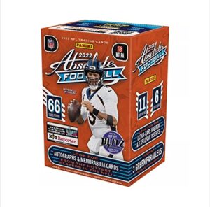 2022 panini absolute football trading card blaster box (66 cards)