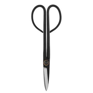 cyrank multifunctional bonsai scissors, 205mm long handle scissors stainless steel for pruning shear bud leaves, bonsai trimming tool garden equipment set