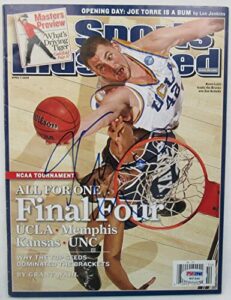 kevin love signed auto autograph sports illustrated magazine 4/7/08 issue psa/dn - autographed nba magazines