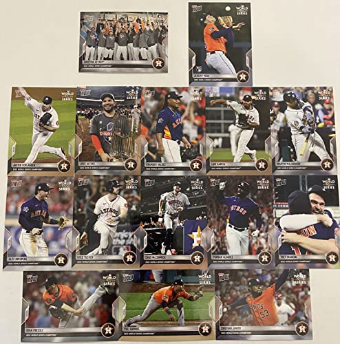 2022 Topps Now Houston Astros ‘22 World Series Champions- 15 Total Cards Team Set - The 15 Player selection produced from Topps includes Justin Verlander, Framber Valdez, Ryan Pressly , Luis Garcia, Cristian Javier, Martin Maldonado, Yuli Gurriel, Jose Al