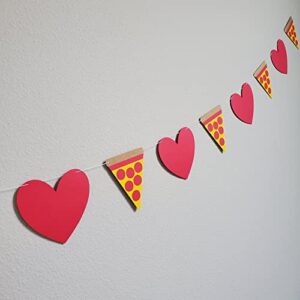 pizza heart garland, pizza party, pizza valentine, love you to pizzas