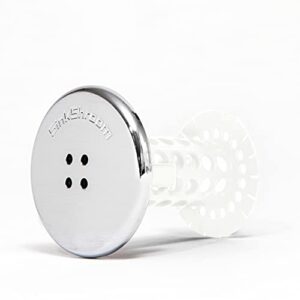 SinkShroom Revolutionary Bathroom Sink Drain Protector Hair Catcher, Strainer, Snare, White Chrome with Stopper