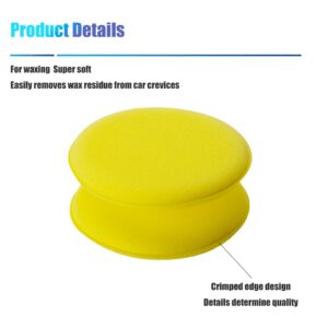 woshilaoDS 24 Pcs Car Foam Wax Applicator Pads, 4" Car Wax Foam Applicator Pads, Round Car Microfiber Detailing Polishing Sponges Applicator Pads Foam Sponges for Car Cleaning Wax Applicator Sponge