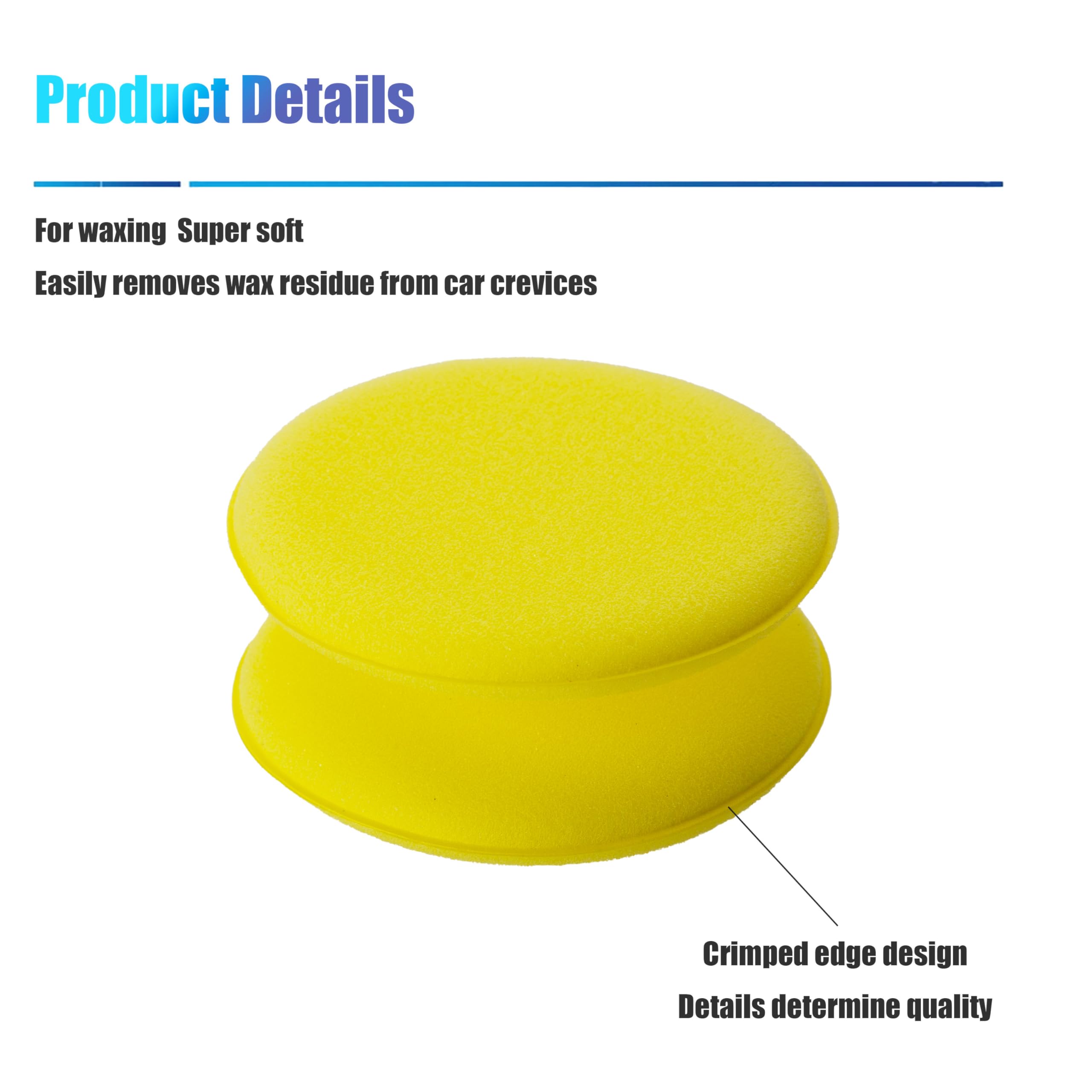 woshilaoDS 24 Pcs Car Foam Wax Applicator Pads, 4" Car Wax Foam Applicator Pads, Round Car Microfiber Detailing Polishing Sponges Applicator Pads Foam Sponges for Car Cleaning Wax Applicator Sponge