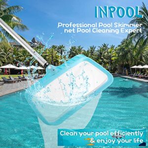 Professional Pool Leaf Skimmer, Pool Leaf Cleaner Net & Heavy Duty Reinforced Swimming Pool Rake Net,Fine Mesh Net, for Outdoor & Indoor Swimming Pools,Hot Tub, Fish Ponds and Spas(Blue)