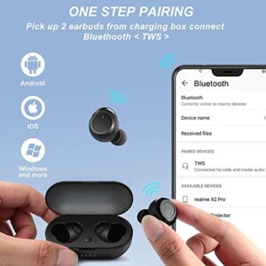 Novamilion Waterproof Bluetooth 5.0 True Wireless Earbuds, Touch Control,30H Cyclic Playtime TWS Headphones with Charging Case and mic, in-Ear Stereo