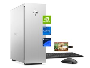 hp [windows 11 pro] envy business tower desktop, 12th gen intel core i7-12700, 64gb ram, 2tb ssd, rj-45, hdmi, thunderbolt 4, type-c, geforce rtx 3060 ti, usb wireless keyboard and mouse, durlyfish