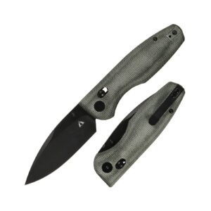 cmb made knives cmb predator knife cmb-08 micarta handle 14c28n steel blade pocket folding tactical survival camping outdoors knife edc (green black)